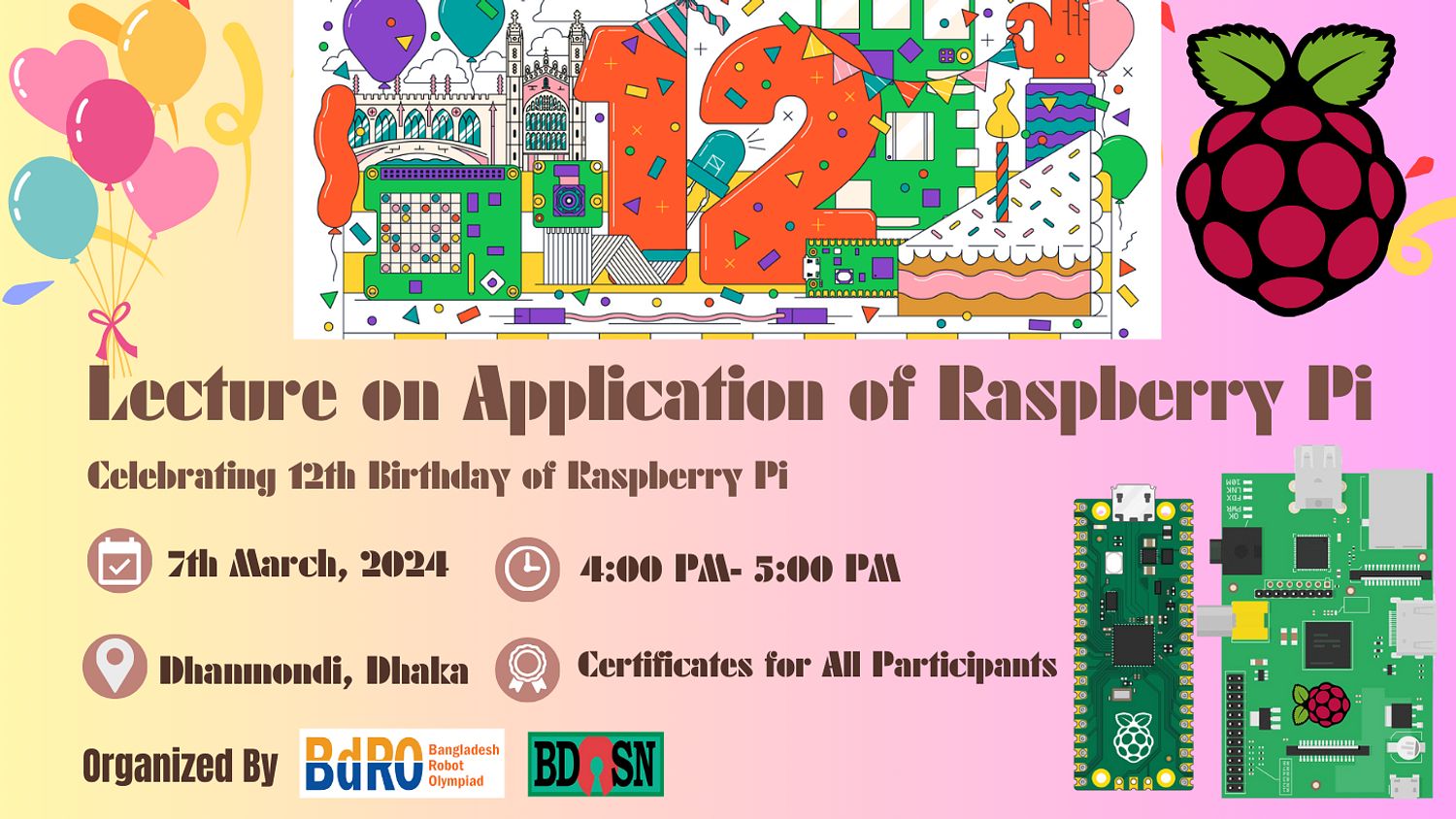 Lecture on Applications of Raspberry Pi – Raspberry Pi Events